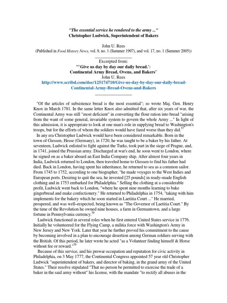 The Essential Service He Rendered To The Army Christopher Ludwick Superintendent Of