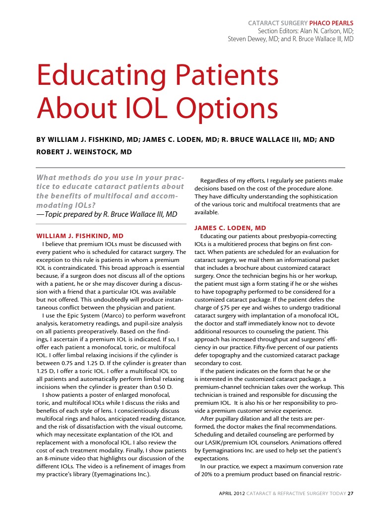 Crst0412 - Phacopearls (Educating Patients About IOL Options) | PDF ...