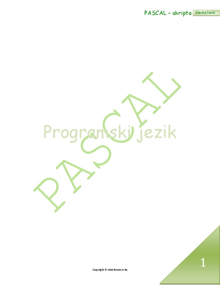 PASCAL Skripta | PDF