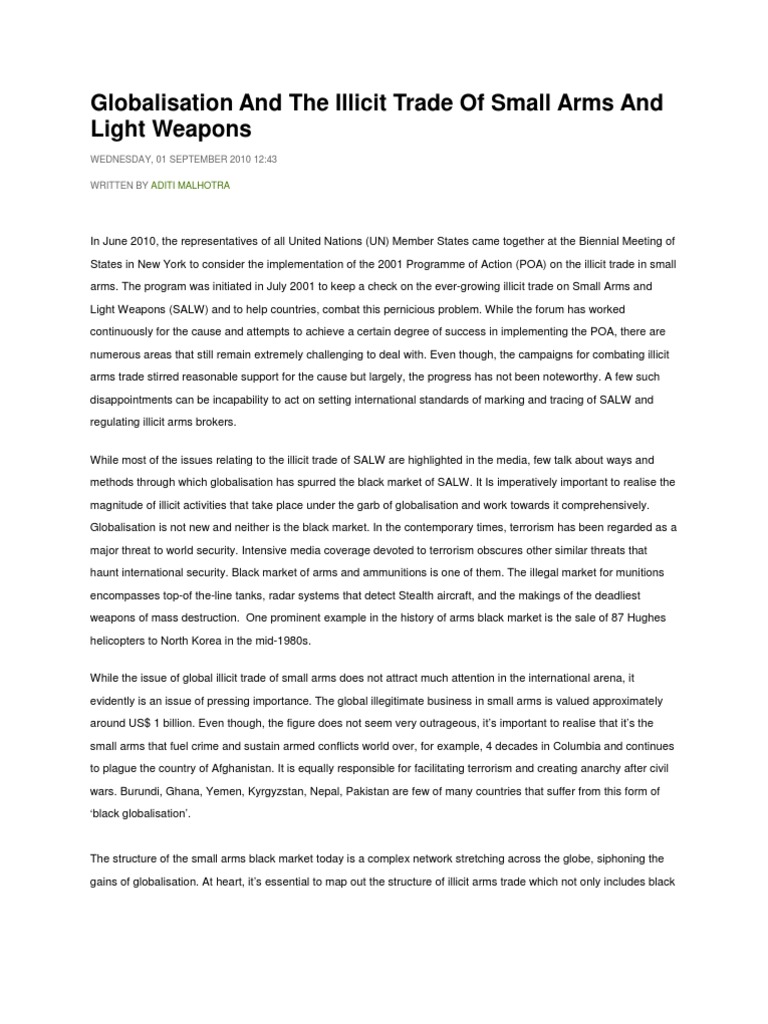 Globalisation and The Illicit Trade of Small Arms and Light Weapons | PDF | Illegal Drug Trade ...