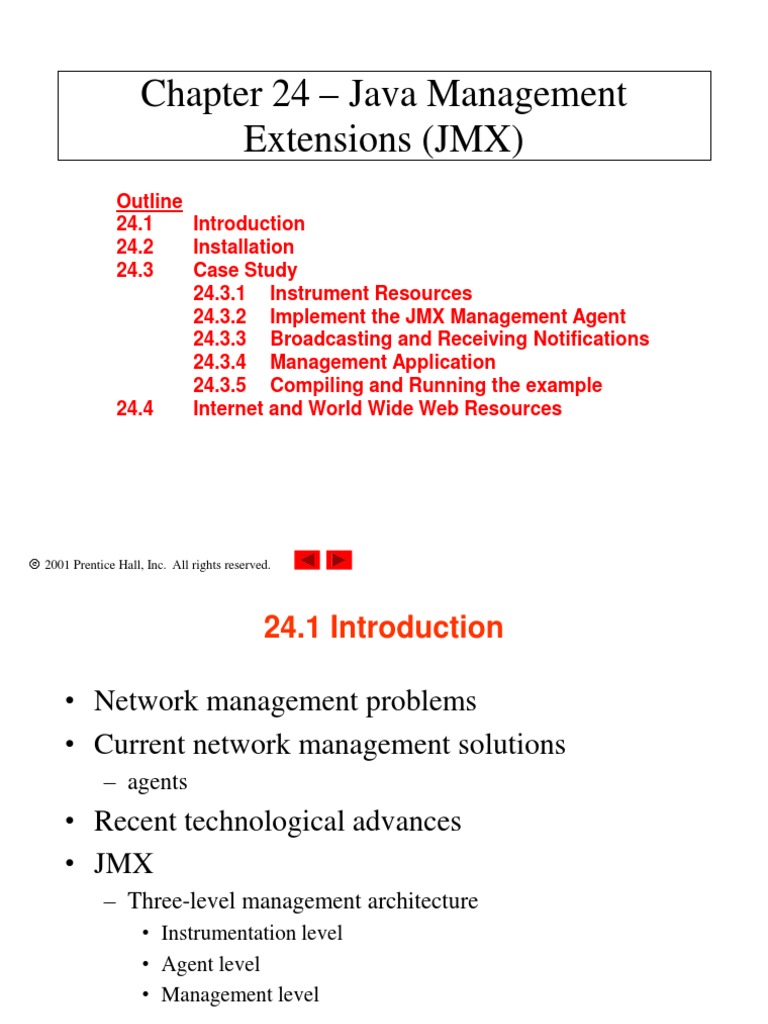 Chapter 24 - Java Management Extensions (JMX) : 2001 Prentice Hall, Inc ...