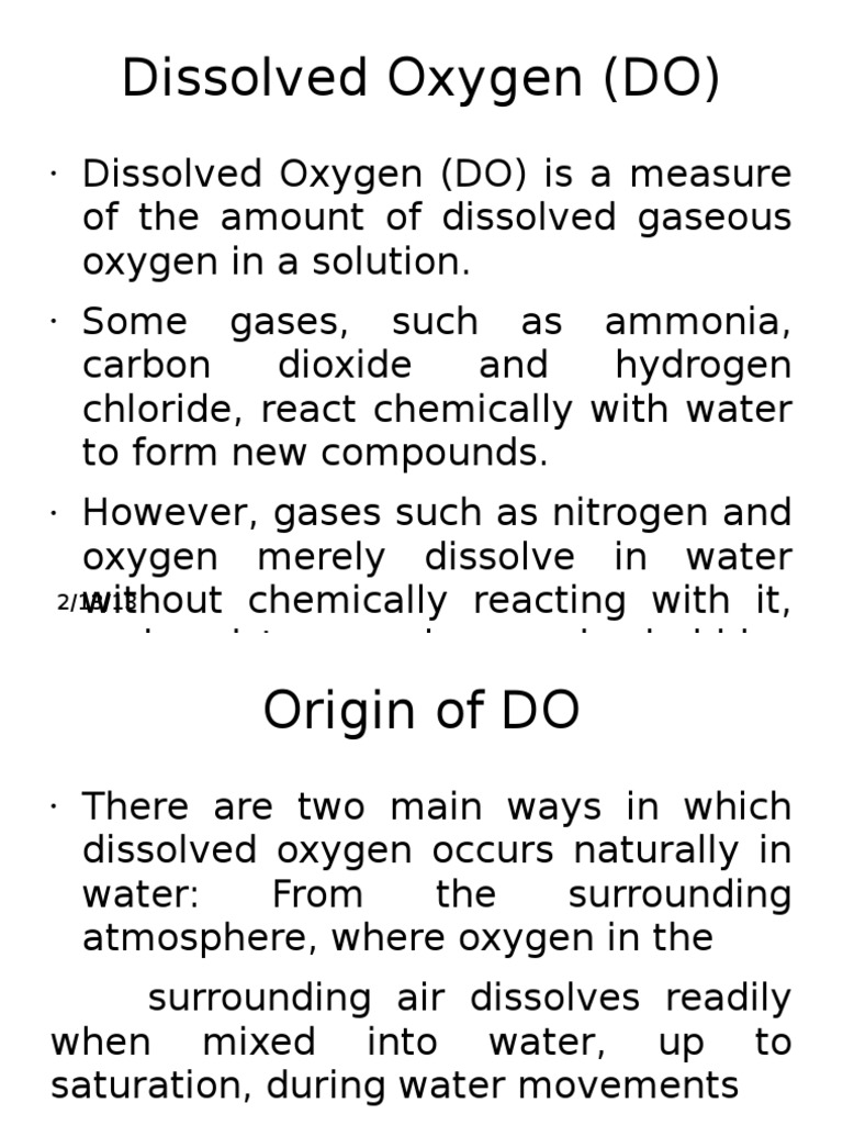 Dissolved Oxygen (DO) | PDF | Oxygen | Electrolyte