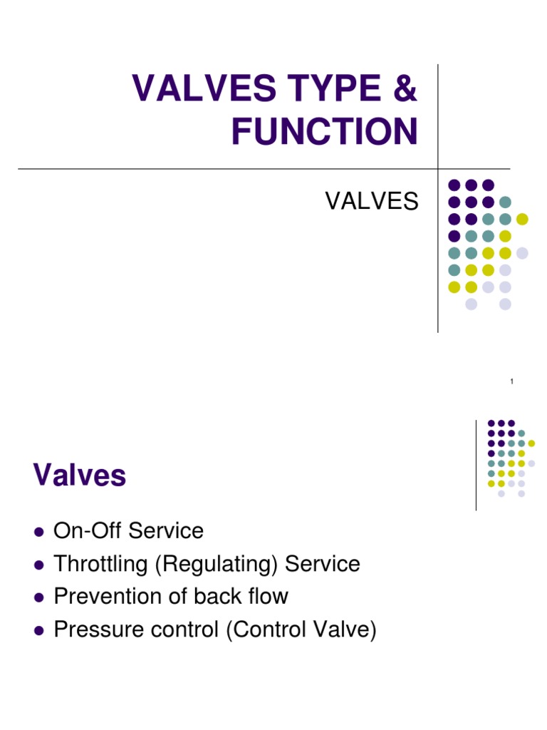 Types and Functions of Valves Explained | PDF