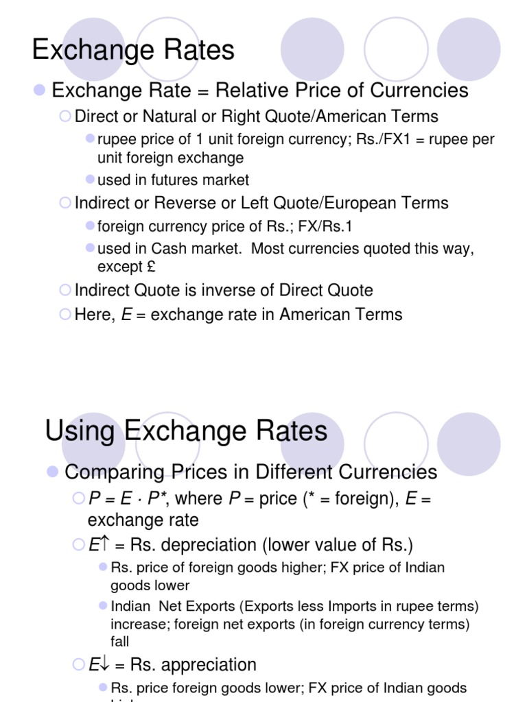 Exchange Rates: Exchange Rate Relative Price of Currencies | PDF ...