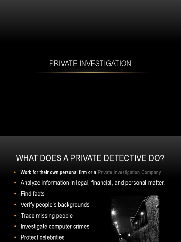 Understanding Private Investigators' Roles | PDF | Private Investigator ...