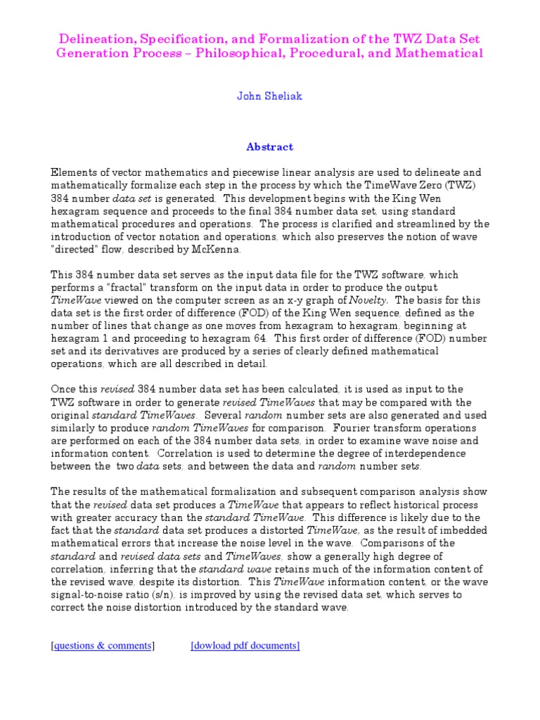 John Sheliak Time Wave Theory | PDF | Technology & Engineering