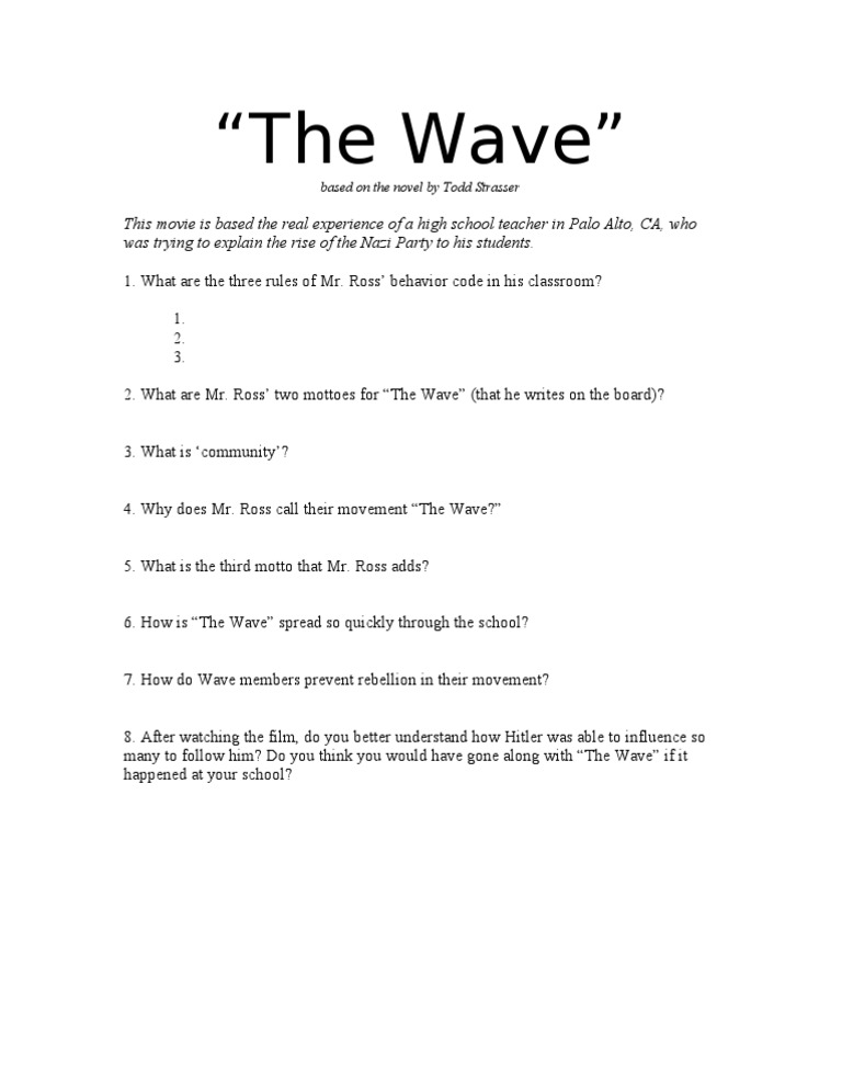 "The Wave" Questions