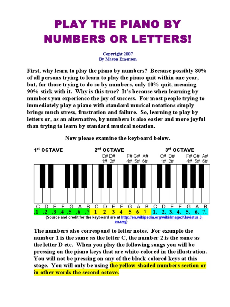Play the Piano by Numbers or Letters | Piano | Leisure