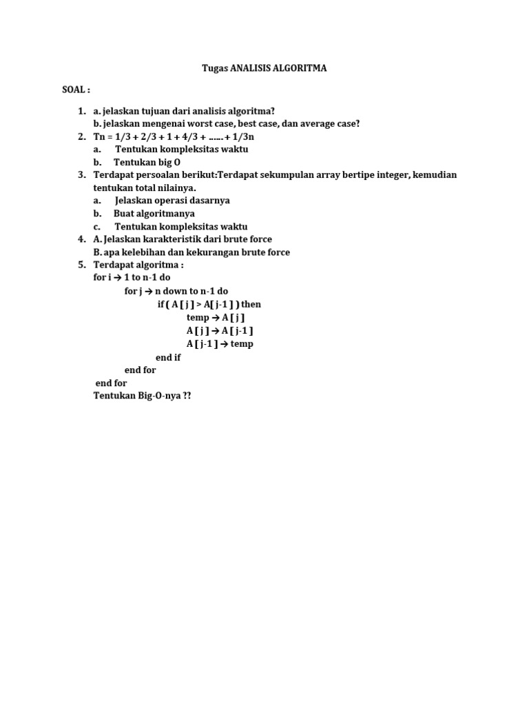 Analisis Algoritma dan Kompleksitas | PDF