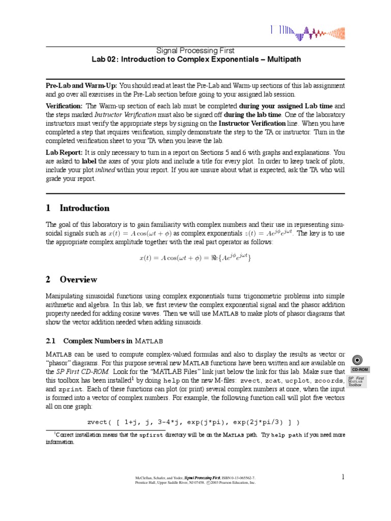 Lab02a Complex Exponentials | PDF | Complex Number | Trigonometric Functions
