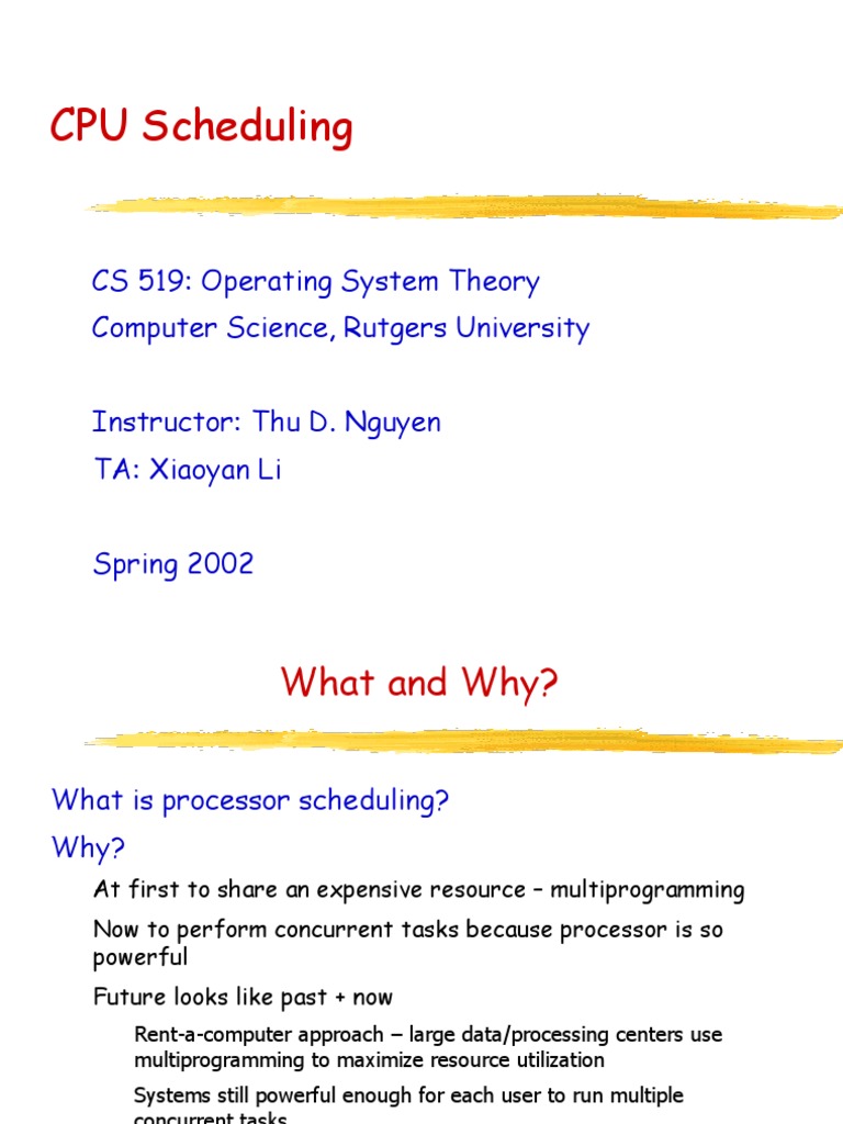 Cpu Sched | PDF | Scheduling (Computing) | Operating System
