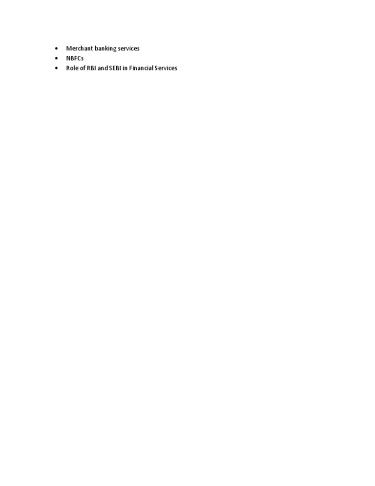 Merchant Banking Services & Regulatory Roles | PDF