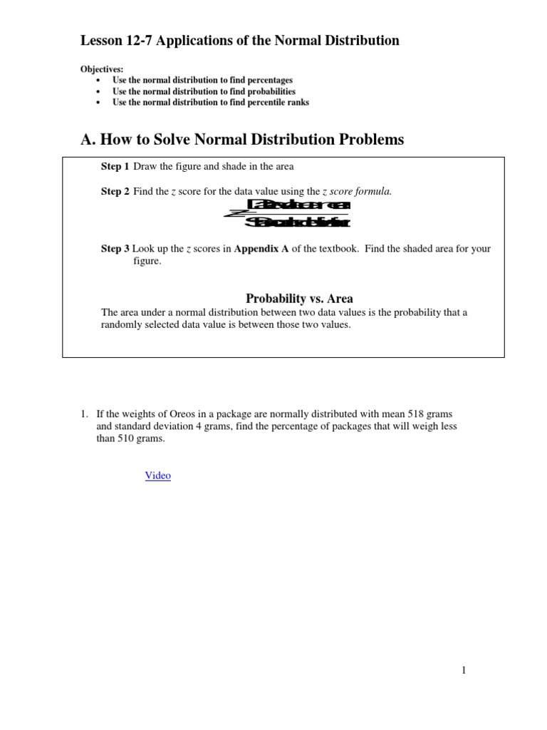 Applications of Normal Distribution | Download Free PDF | Normal ...