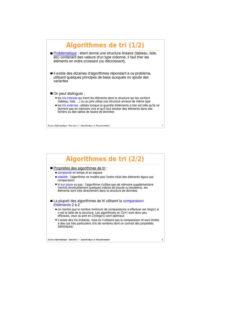5-Algorithmes de Tri
