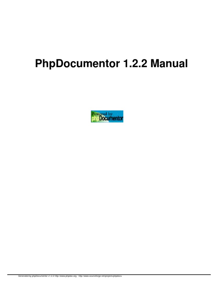 PhpDocumentor 1.2.2 Manual | PDF | Constructor (Object Oriented ...