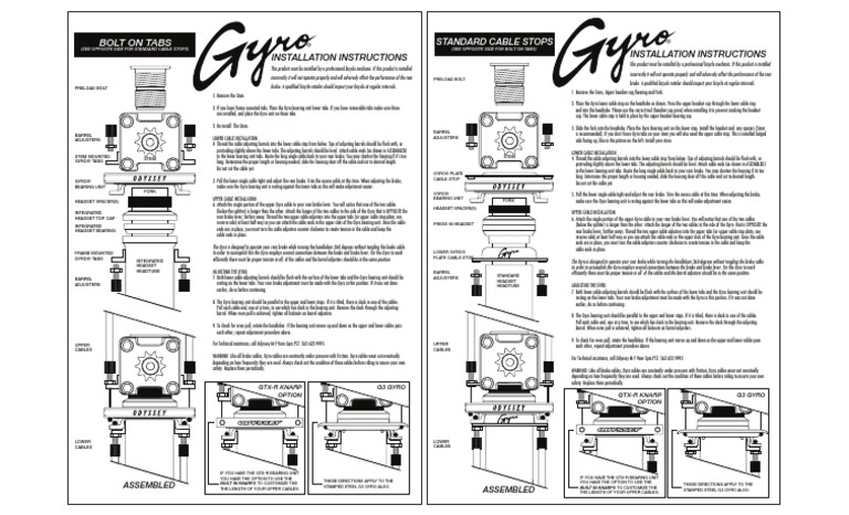 Gyro Instructions | PDF | Vehicle Parts | Mechanical Engineering