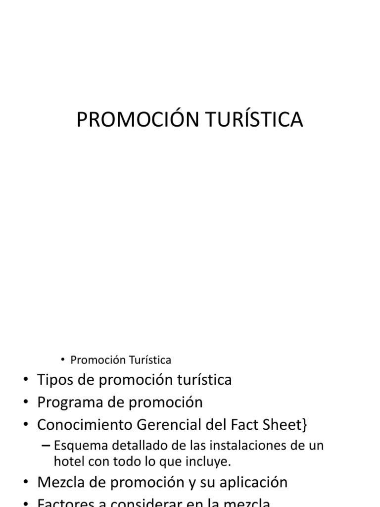 Tipos y Estrategias de Promoción Turística | PDF | Turismo ...