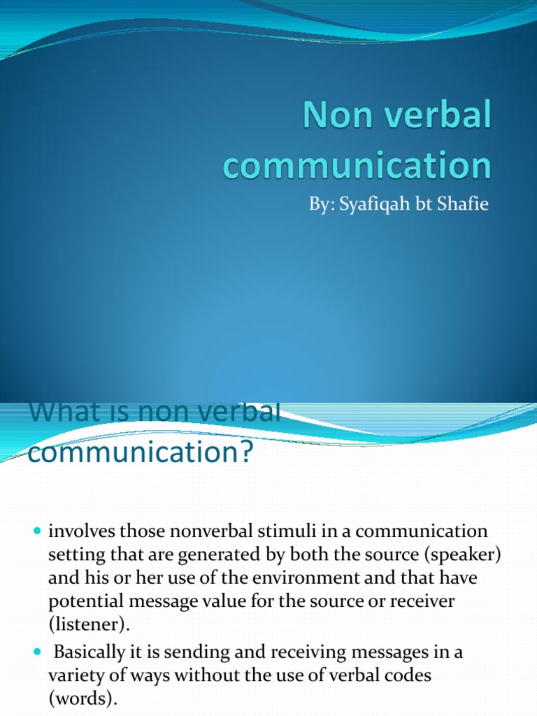 Understanding Nonverbal Communication | PDF