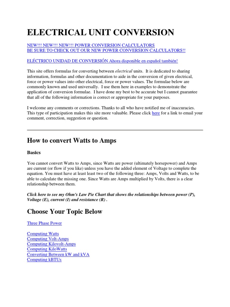 Electrical Unit Conversion Guide | PDF | Horsepower | Kilowatt Hour