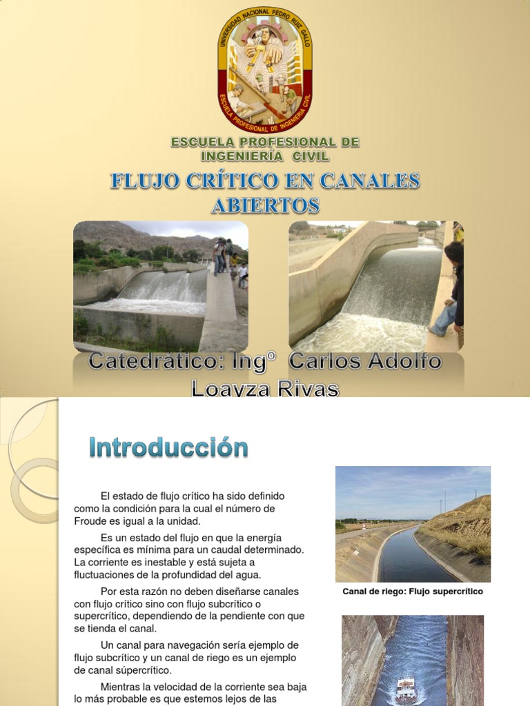 Flujo Critico | PDF | Descarga (hidrología) | Pendiente