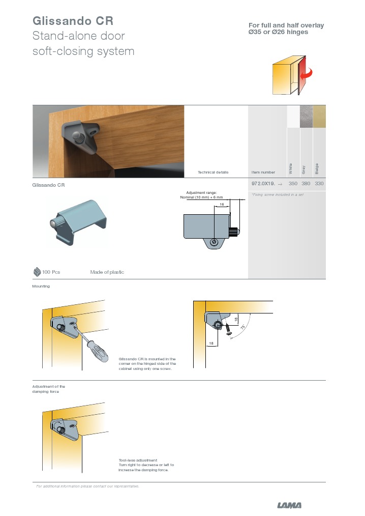 Glissando CR Soft-Closing Hinges | PDF