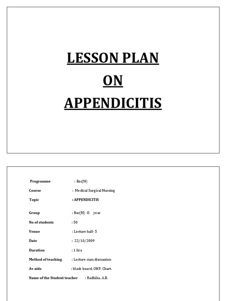 Appendicitis | PDF | Clinical Medicine | Medical Specialties