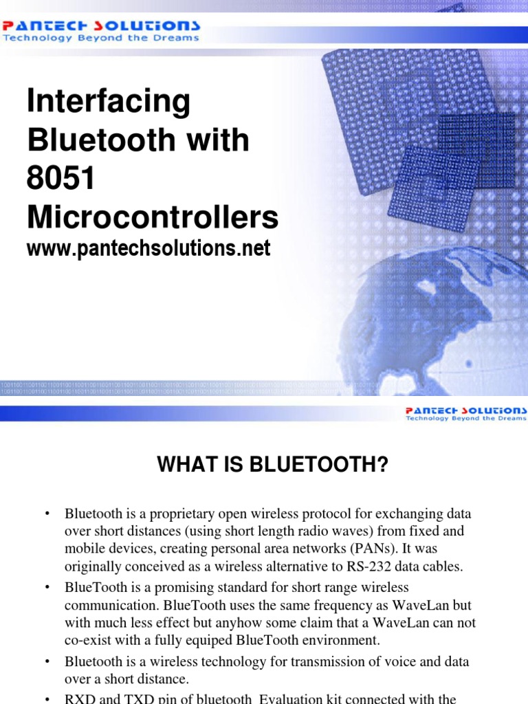 Interfacing Bluetooth With 8051 | PDF | Bluetooth | Wireless