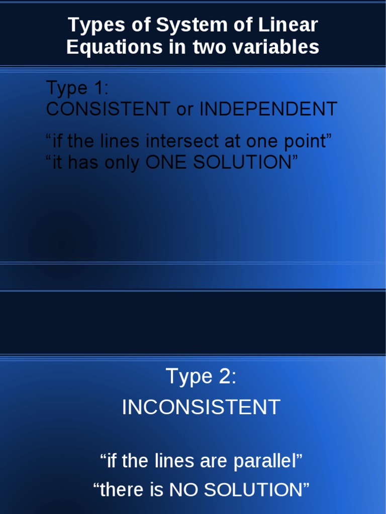 Types of Linear Equation Systems | PDF