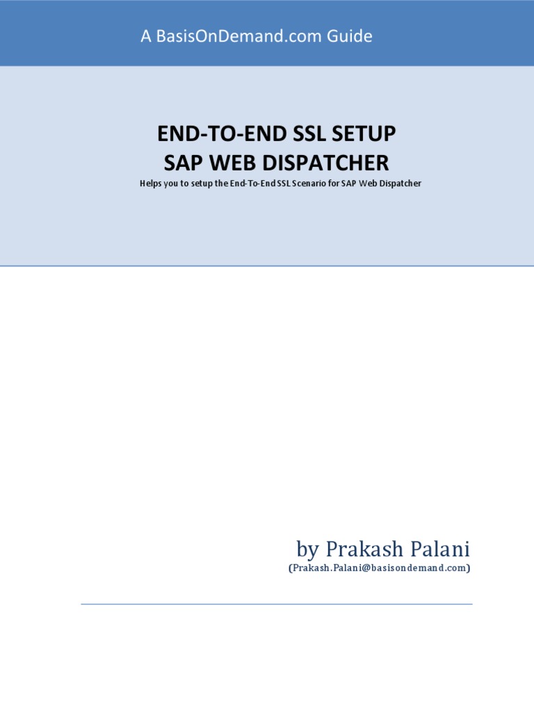 EndToEnd SSL Setup For WebDispatcher | PDF | Transport Layer Security ...