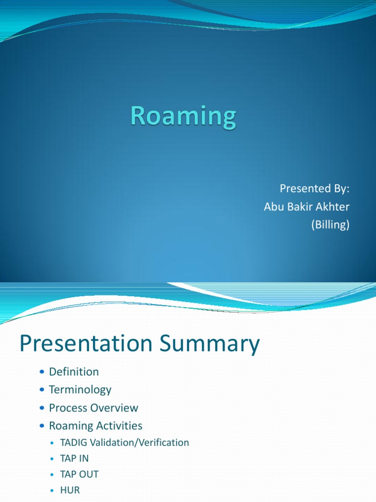 International Roaming | PDF | Roaming | Mobile Technology