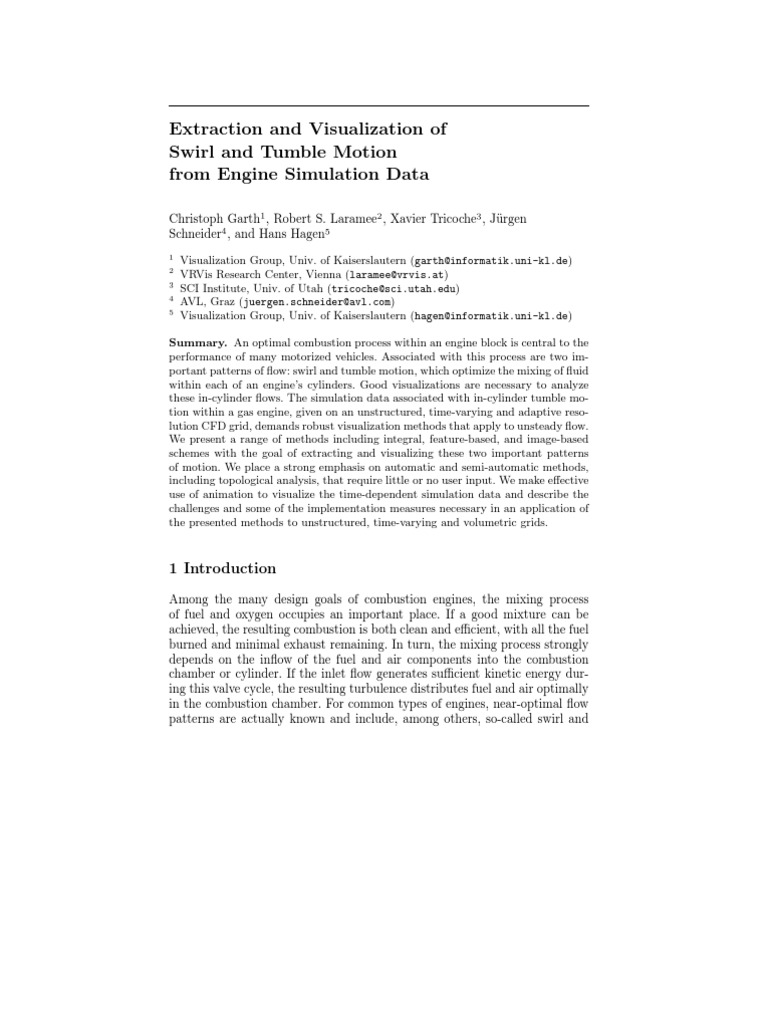 Extraction and Visualization of Swirl and Tumble Motion From Engine ...
