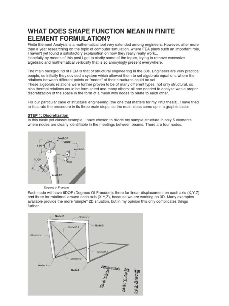 What Does Shape Function Mean in Finite Element Formulation | PDF ...