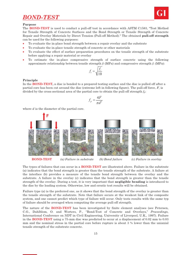 Bond Test | PDF | Strength Of Materials | Ultimate Tensile Strength