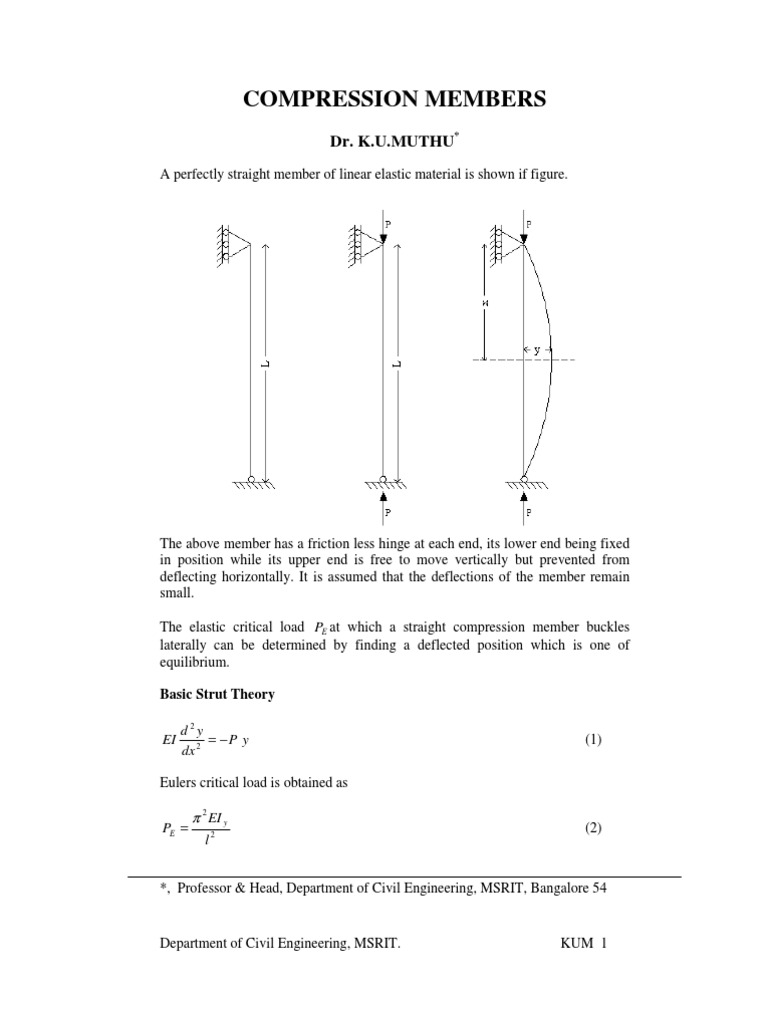 Compression Member | PDF | Teaching Methods & Materials | Science ...