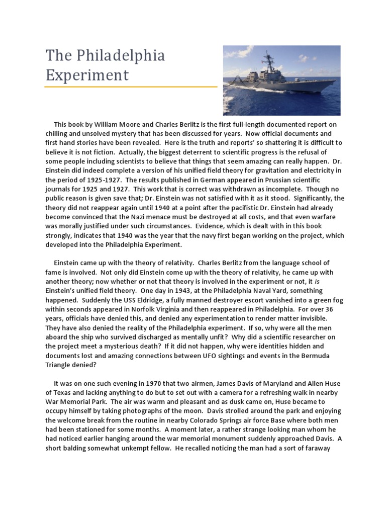 The Philadelphia Experiment | PDF | Albert Einstein | Science