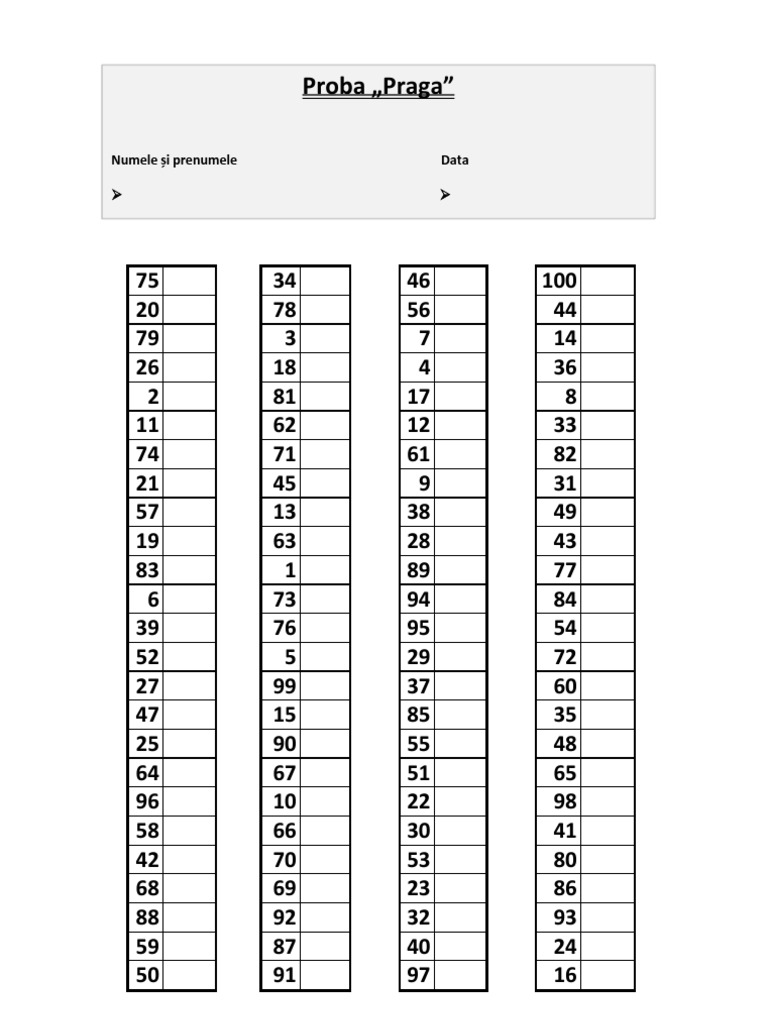 Foaie de Raspuns-Grila Corectie Praga | PDF