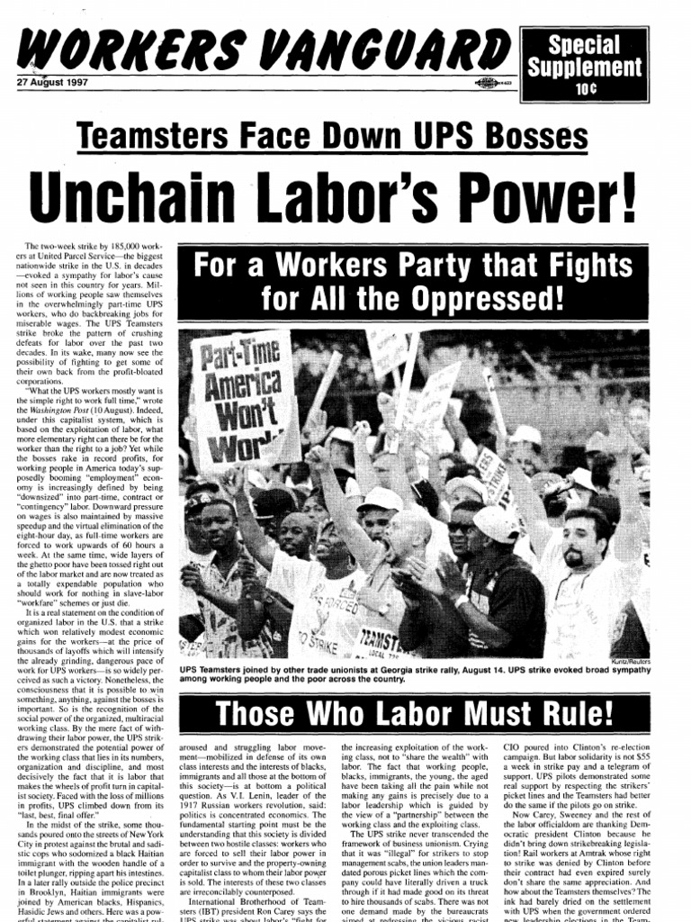 Teamsters Face Down UPS Bosses: Unchain Labor's Power! | PDF ...