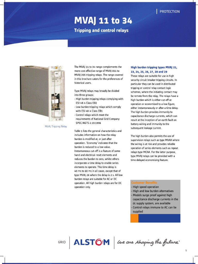 MVAJ Relay Manual Areva | PDF | Manufactured Goods | Electrical Engineering