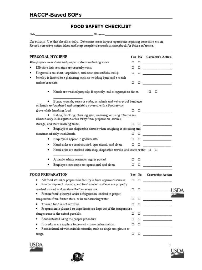 Checklist SOP | PDF | Kitchen Utensil | Refrigerator