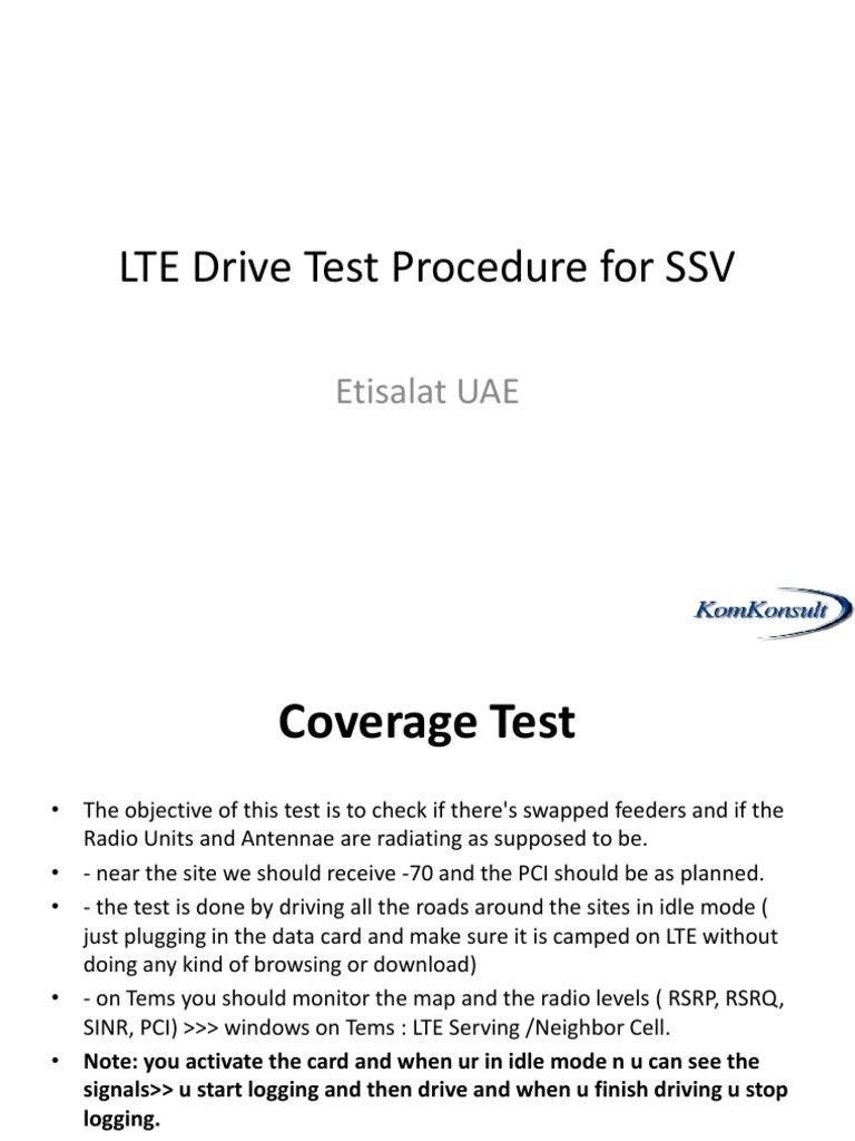 LTE Drive Test Procedure | PDF | Lte (Telecommunication) | File ...