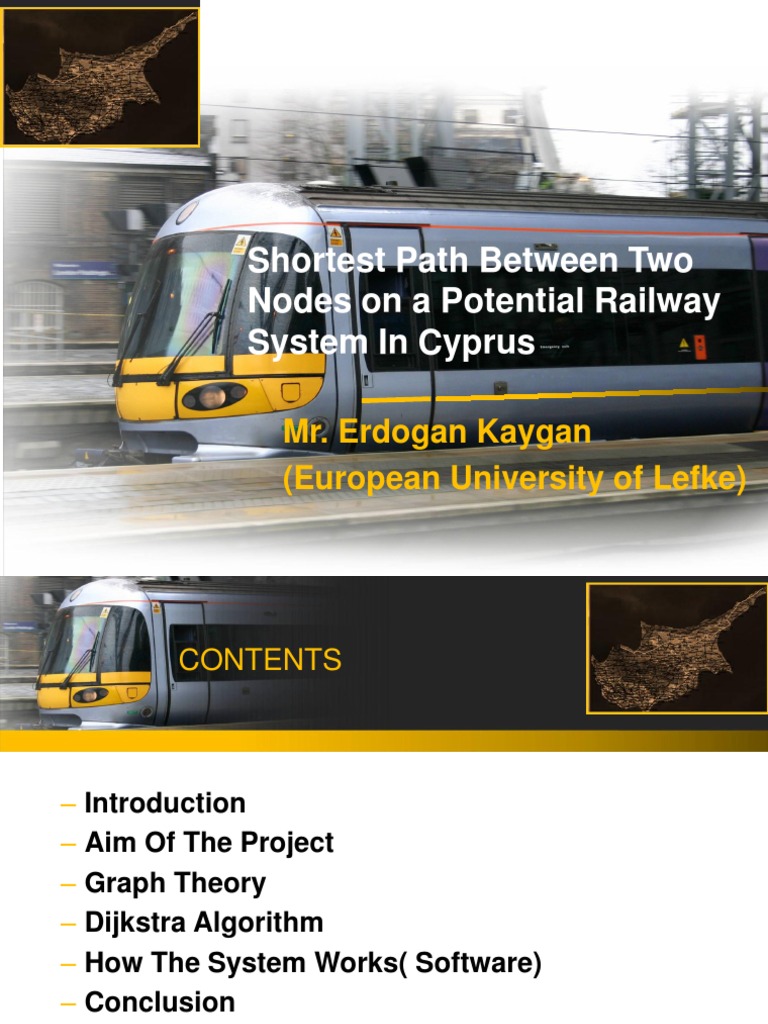 Shortest Path Between Two Nodes On A Potential Railway System in Cyprus ...