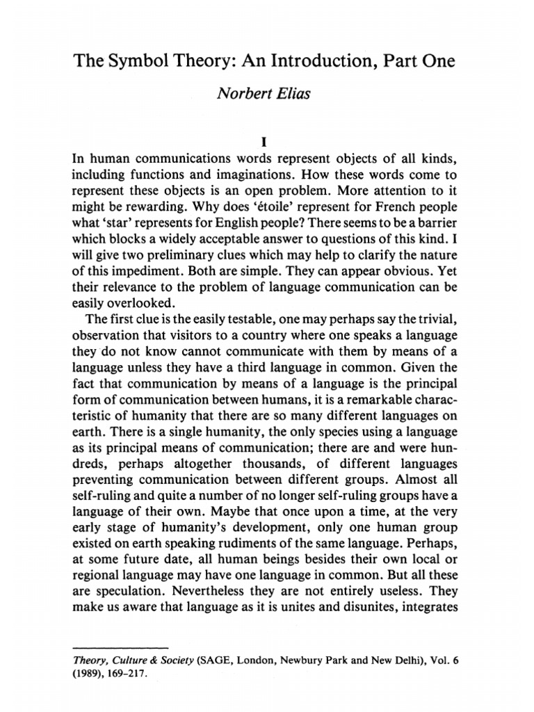 Elias - The Symbol Theory - An Introduction, Part One PDF | PDF