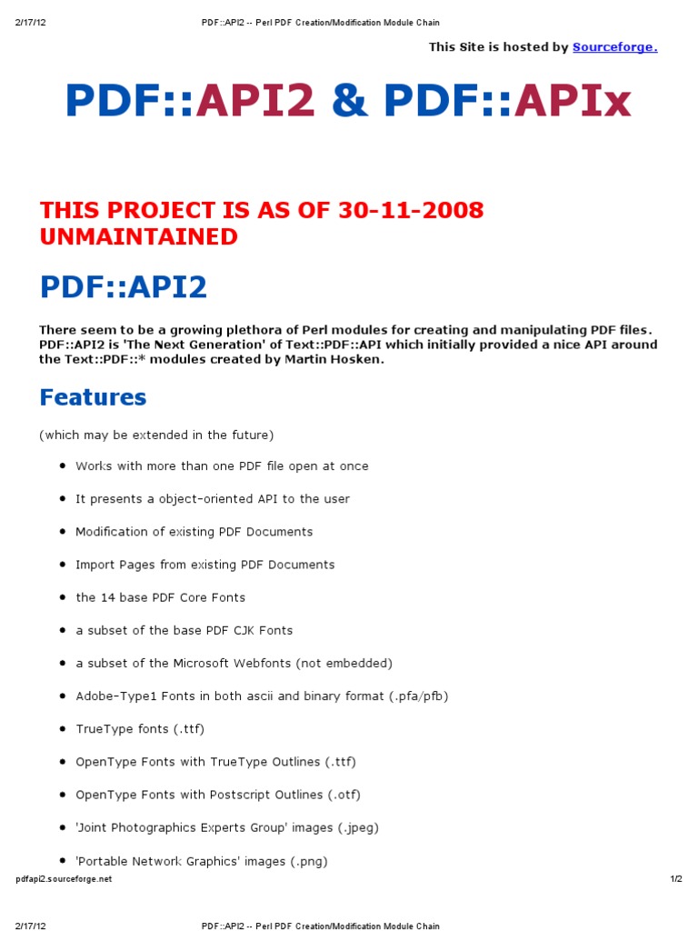 PDF::API2 PDF Creation Module Guide | PDF | Business