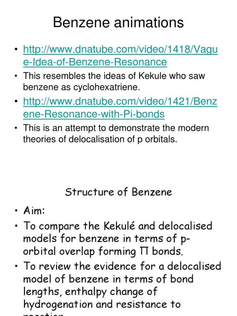 Benzene Animations | PDF | Molecular Orbital | Alkene