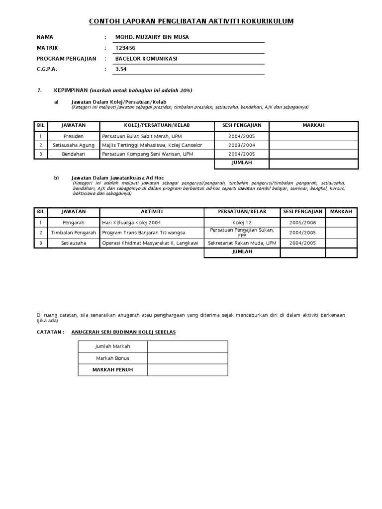 Contoh Format Laporan ANC | PDF