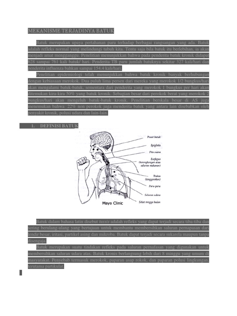Mekanisme Terjadinya Batuk | PDF