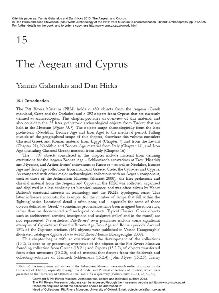 Chapter 15. Aegean and Cyprus (World Archaeology at The Pitt Rivers ...