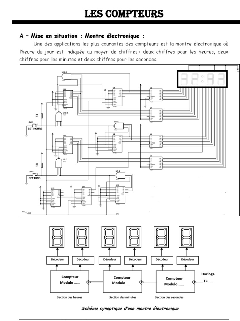 Compteurs et Décompteurs Asynchrones | PDF | Matériel informatique | Technologie numérique