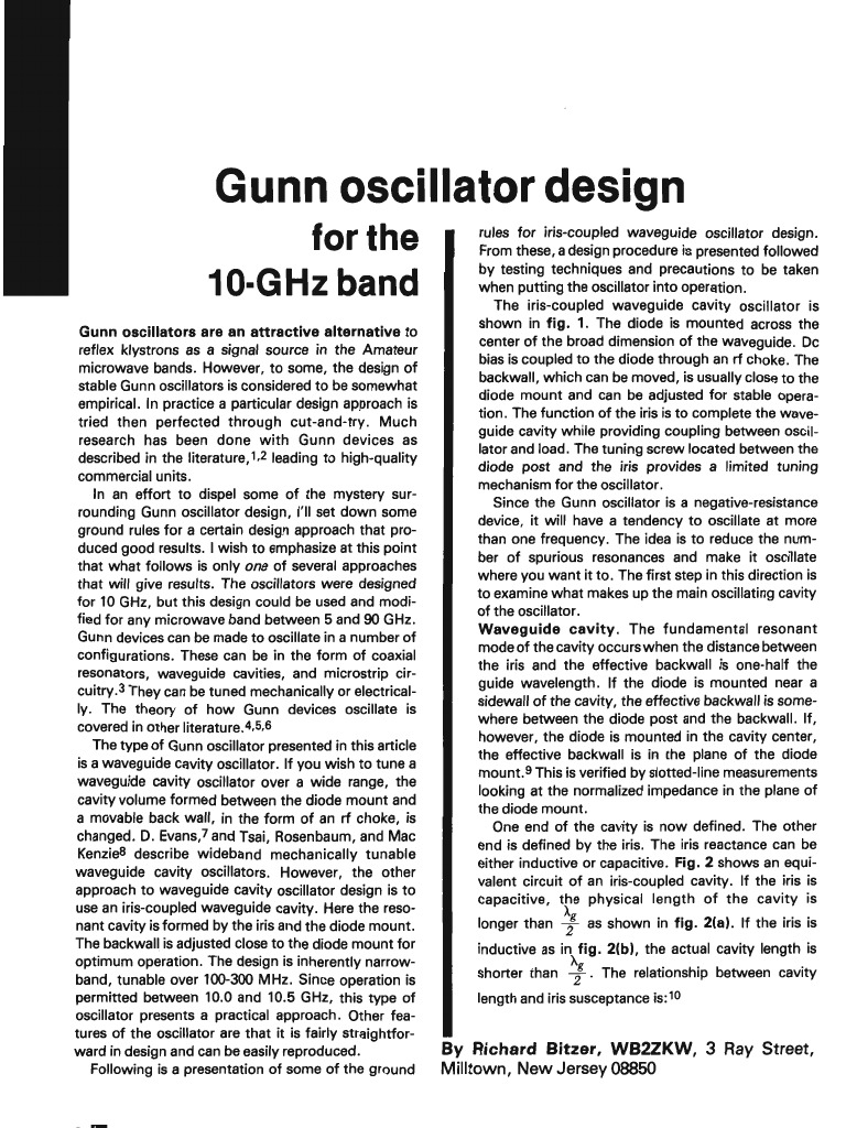 Gunn Oscillator Design | PDF | Electronic Oscillator | Diode