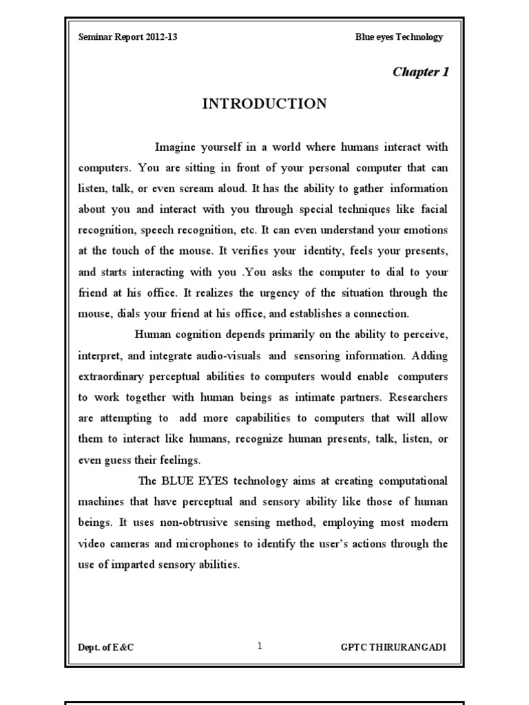 Blue Eye Technology | PDF | Bluetooth | Perception